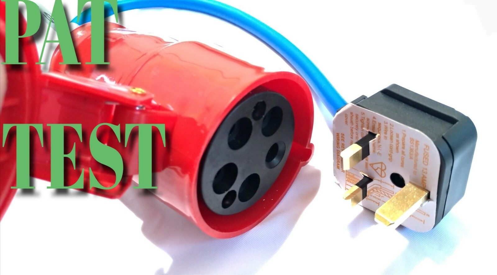 3 PHASE 400V RED 32A PAT TESTING ADAPTER 5 PIN 3 PHASE TEST LEAD FOR ...