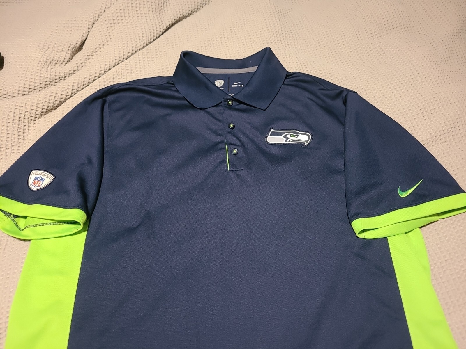 Nike Training Seattle Seahawks Polo Shirt Mens XL Dri Fit NFL Football ...