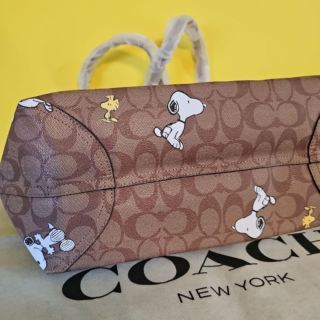 Coach Peanuts Snoopy CF166 Khaki Redwood Multi Tote Bag Signature ...