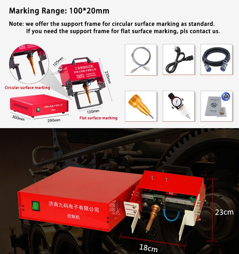 100*20mm Pneumatic Dot Peen Marking Machine Chassis Number VIN Code ...