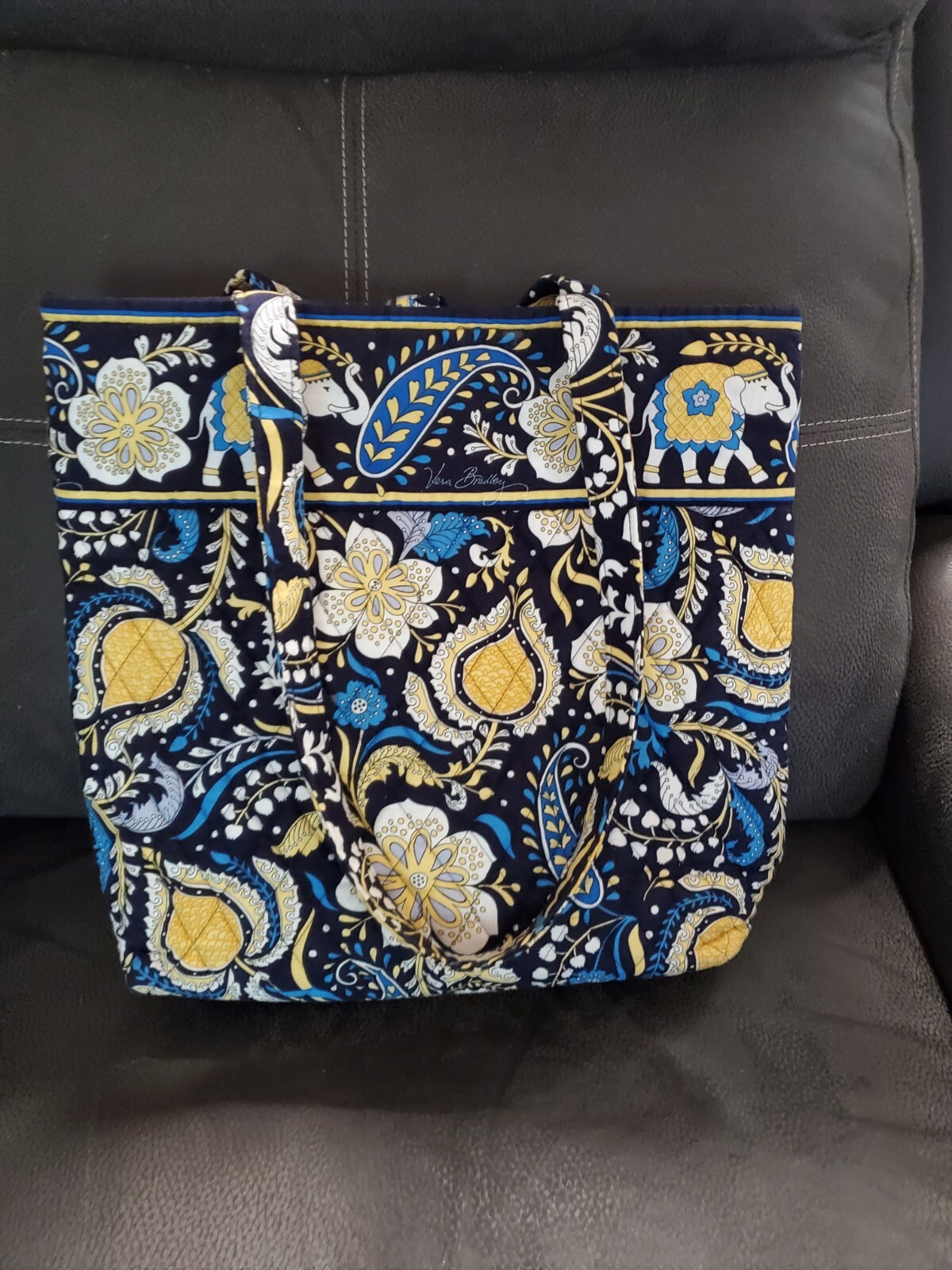 Vera Bradley Ellie Blue Quilted Shoulder Tote Floral,… - Gem