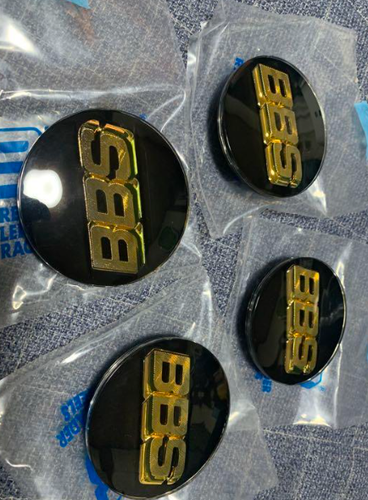 BBS Wheel Center Caps 80mm Genuine Emblem Black Gold 3D Logo - P5624237 ...
