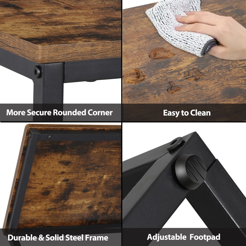 End Table Living Room C Shaped End Table 25 inches High Side Table for ...