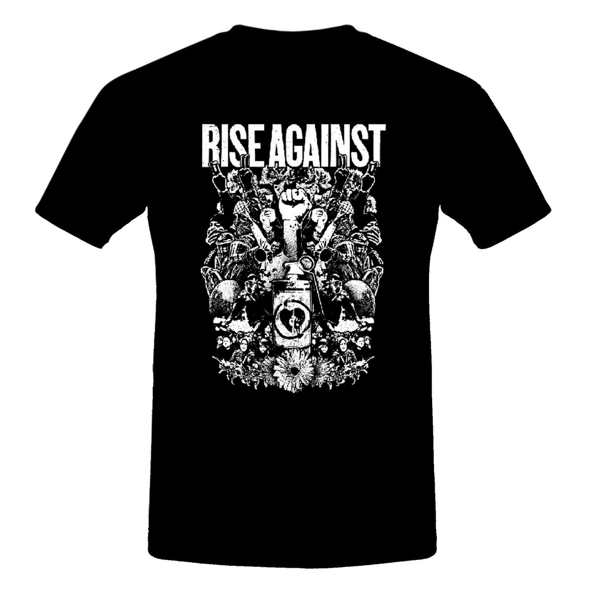 Rise Against Black Logo VINTAGE Rise Against T Shirt Mens Small Punk