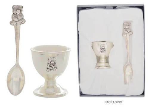 Silver Baby Egg and Spoon Gift Set Newborn Keepsake Christening Boy ...