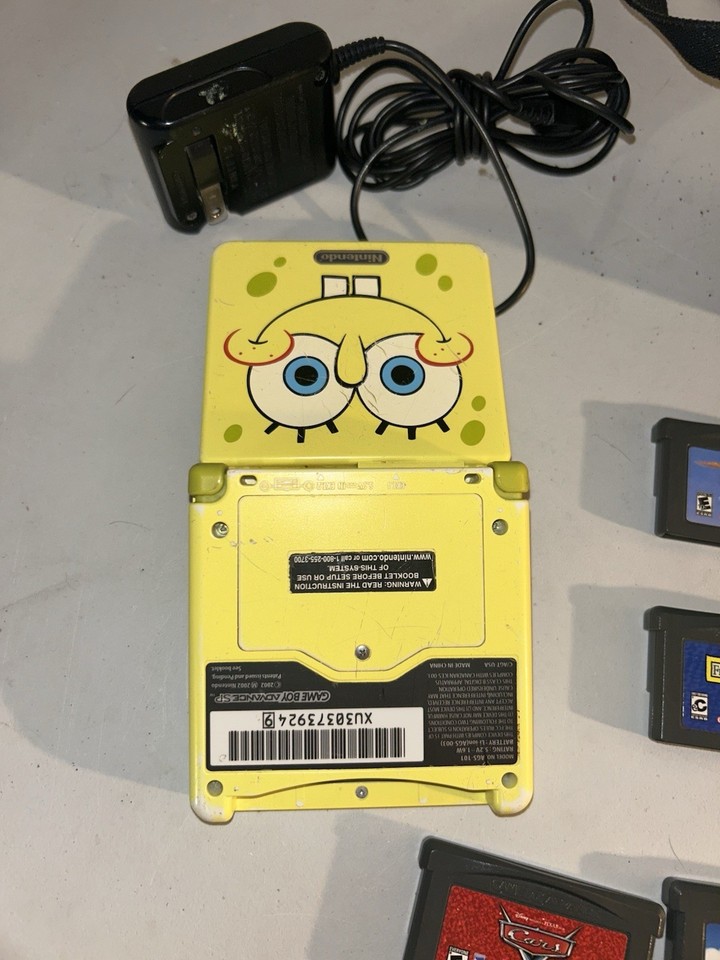 GameBoy Advance SP Bundle - Authentic SpongeBob Edition AGS-101 - 10 ...