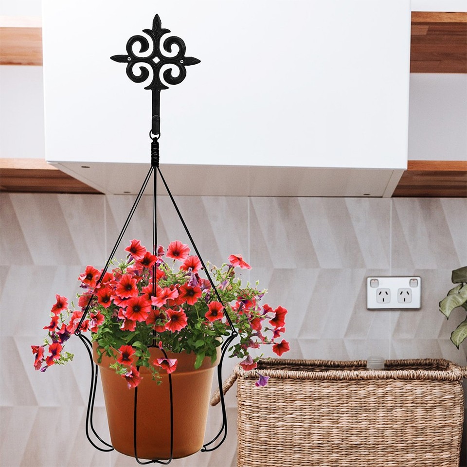 2 Pcs Flower Pot Bracket Hook Basket Holder Flowerpot Hanging Brackets ...
