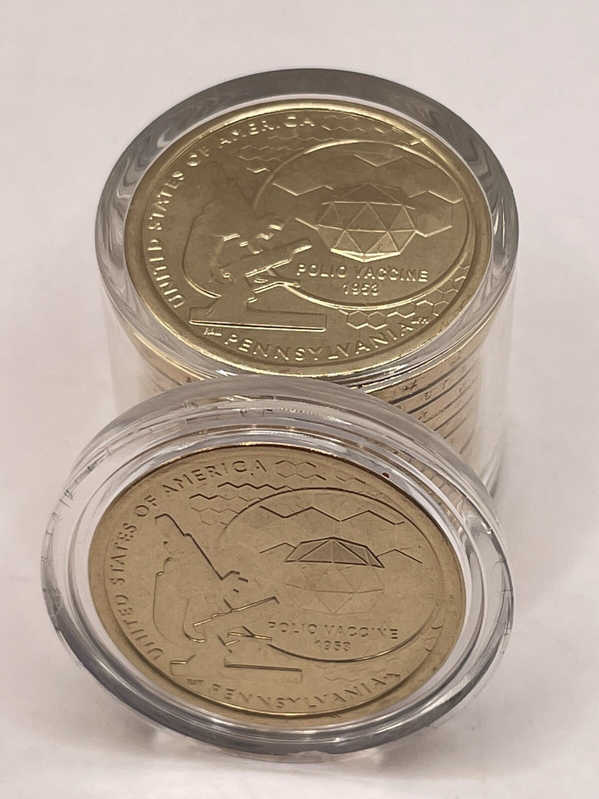 Danbury Mint Lot of 13 "Polio Vaccine", Innovation $1 Coins BU Small ...