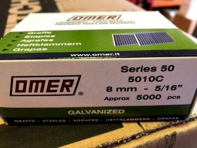Omer 50 Series 8mm Galvanised Staples 20 Gauge Staples | eBay