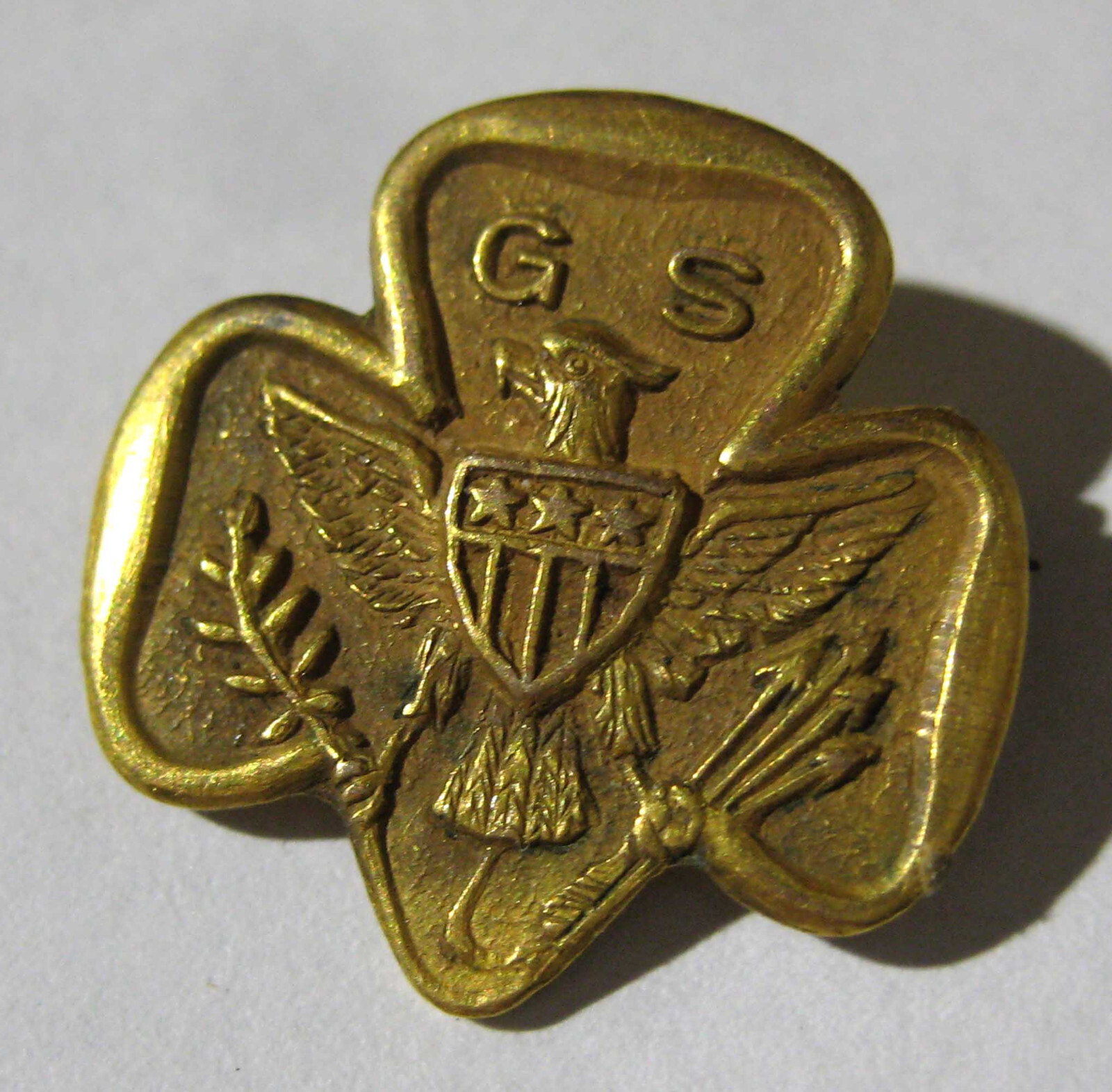 RARE Girl Scout 1919-1924 Type 2D 10k GOLD Filled MEMBERSHIP PIN Eagle ...