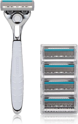Schick Quattro Titanium Razor Handle with 6 Refill Blades (Packaging ...