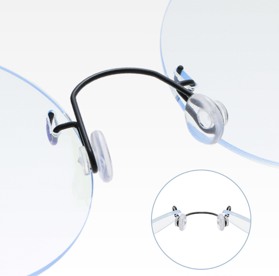 Metal Alloy Rimless Round Eyeglasses Men Women Anti Blue Light Glasses ...