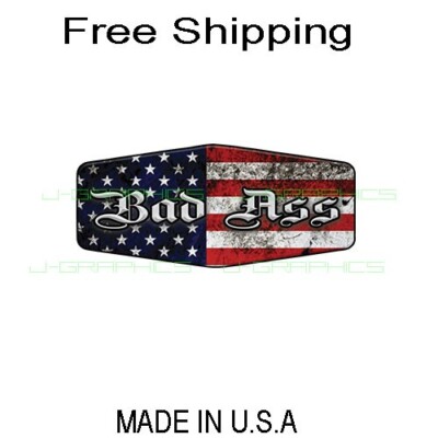 Bad Ass Sticker Decal Car Truck Bike Helmet Funny Meme USA Flag Guitar ...