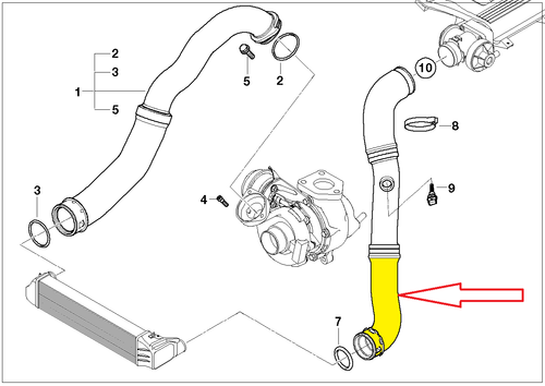 POUR BMW 1 SERIES E87 118d 120d DURITE PIPE INTERCOOLER 11617810308 ...