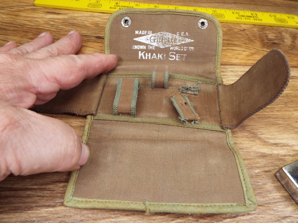 Gillette 1918 PROPERTY US Army WWI Military Khaki DE Safety Razor Set ...