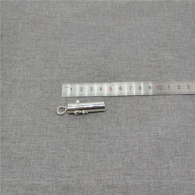 925 Sterling Silver Plain Cylinder Locket Pendant Prayer Memory Box | eBay