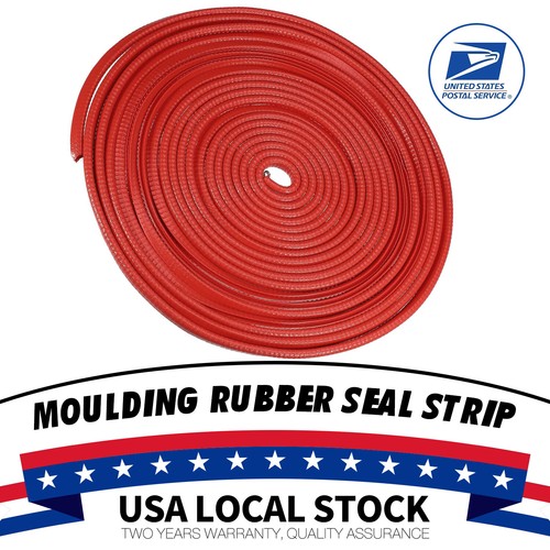 6M Red U-Shape Car Seal Strip Universal Rubber Waterproof Crashproof ...