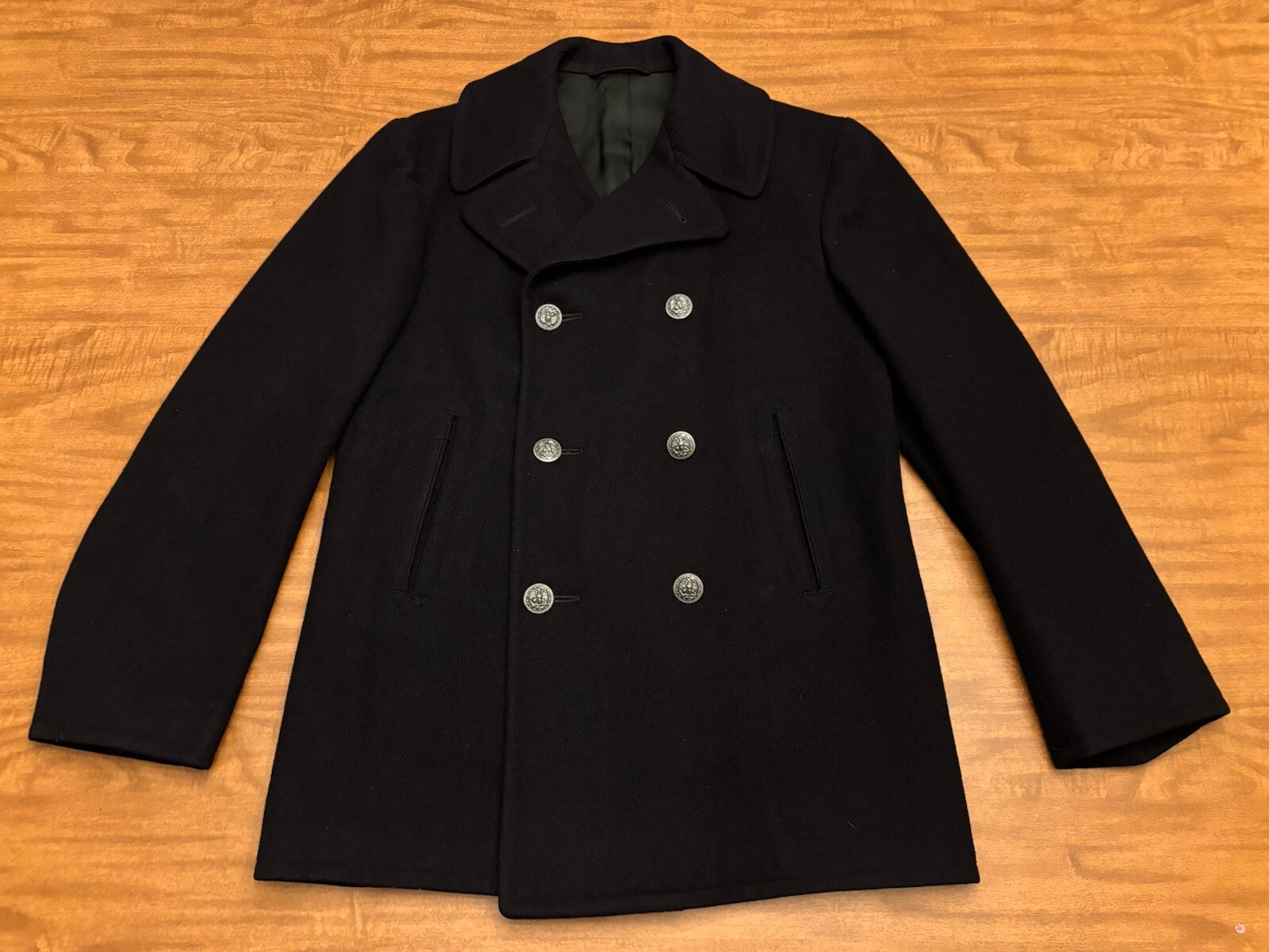VTG 1973 US Navy Men's Reefer Pea Coat Wool Blue Sz 3… - Gem