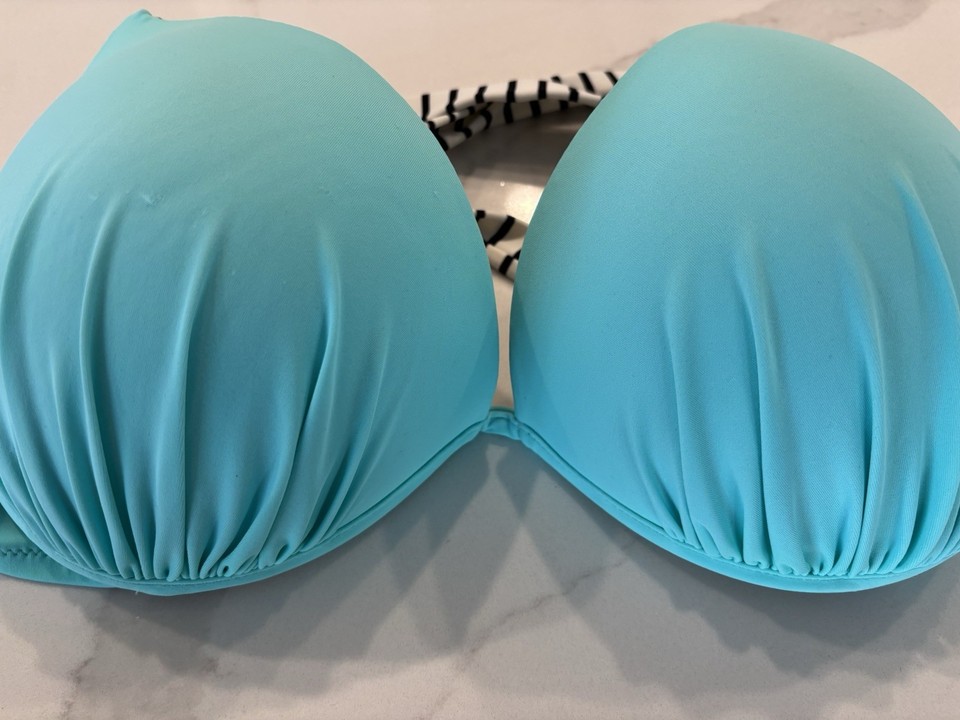 Victoria Secret Teal Blue Push Up Bikini Top Womens Size 36DD | eBay