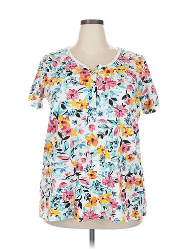 Woman Within Women White Short Sleeve T-Shirt 18 Plus | eBay