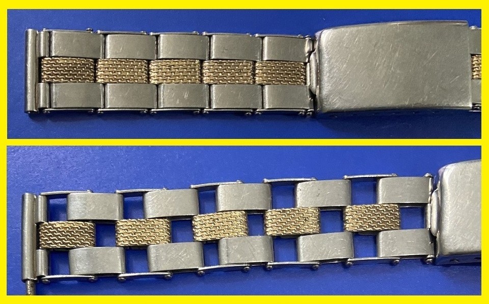 CROMWELL 2 Tone 15MM EXPANSION WATCH Band BRACELET - ROLEX Royal Army ...