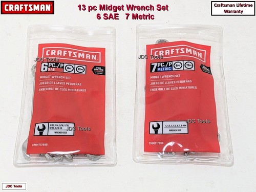CRAFTSMAN 13 pc Mini Miniature Ignition SAE & METRIC Midget Wrench Set ...