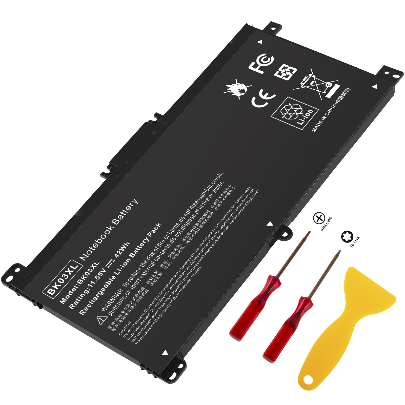BK03XL Battery For HP Pavilion x360 Convertible 14-ba175nr 14-ba000 ...