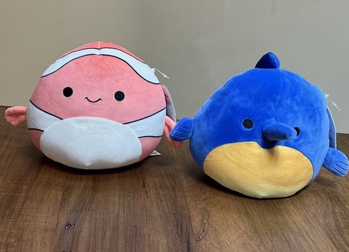 Squishmallows Nwt SeaLife 8” Ricky Orange Clown Fish 7” Swish Sword ...