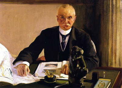 Art Oil painting Middle-aged maleportrait Thomas Fortune Ryan sitting ...