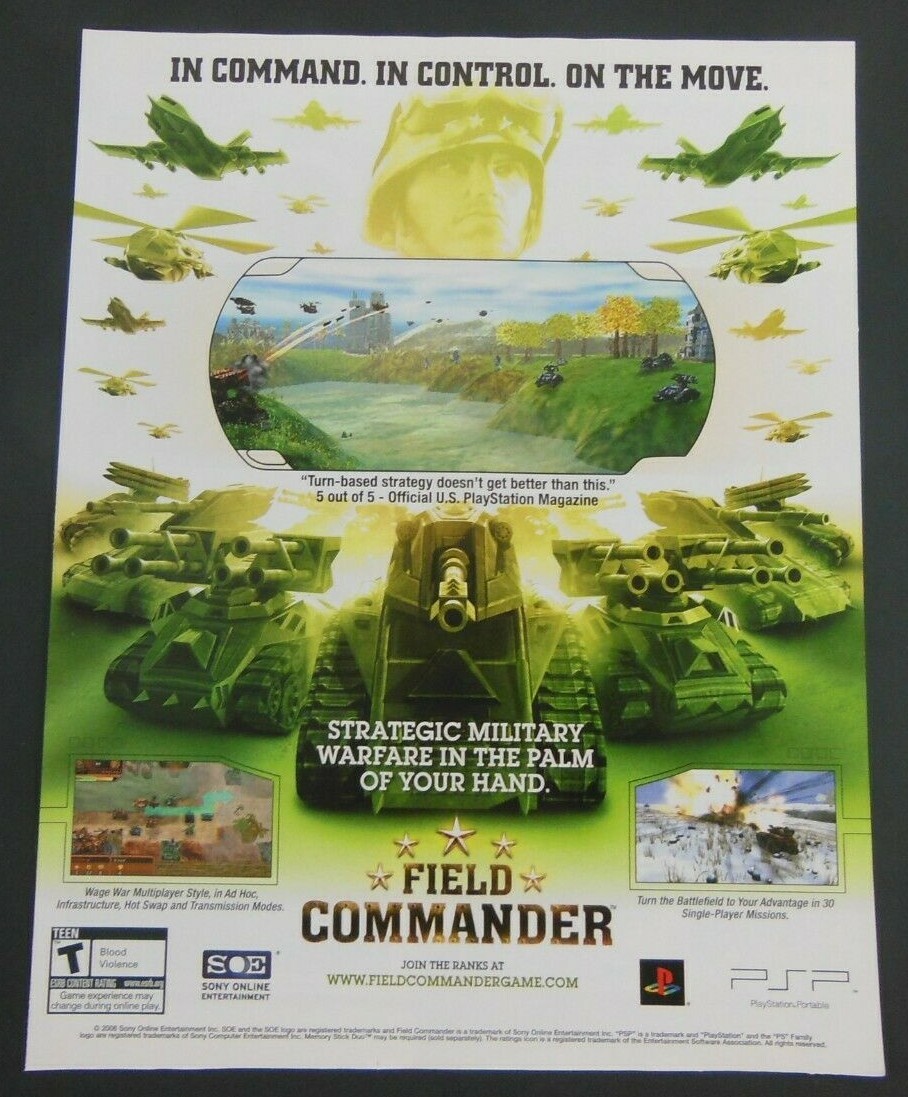 Field Commander Print Ad PROMO Art Game Poster Official PlayStation ...