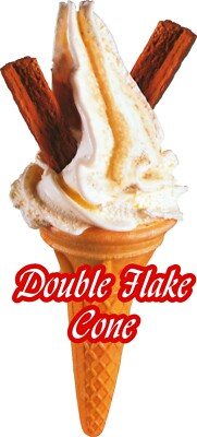 ICE CREAM STICKER CONE DOUBLE FLAKE LARGE GRAPHIC DECAL CUT | eBay UK