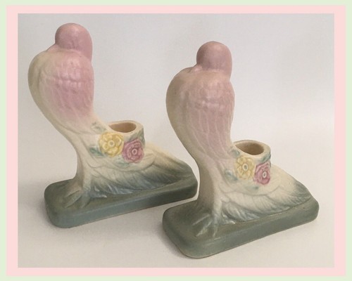 Hull Open Rose Camellia With Birds Candle Holders - SET OF 2 - HULL USA ...
