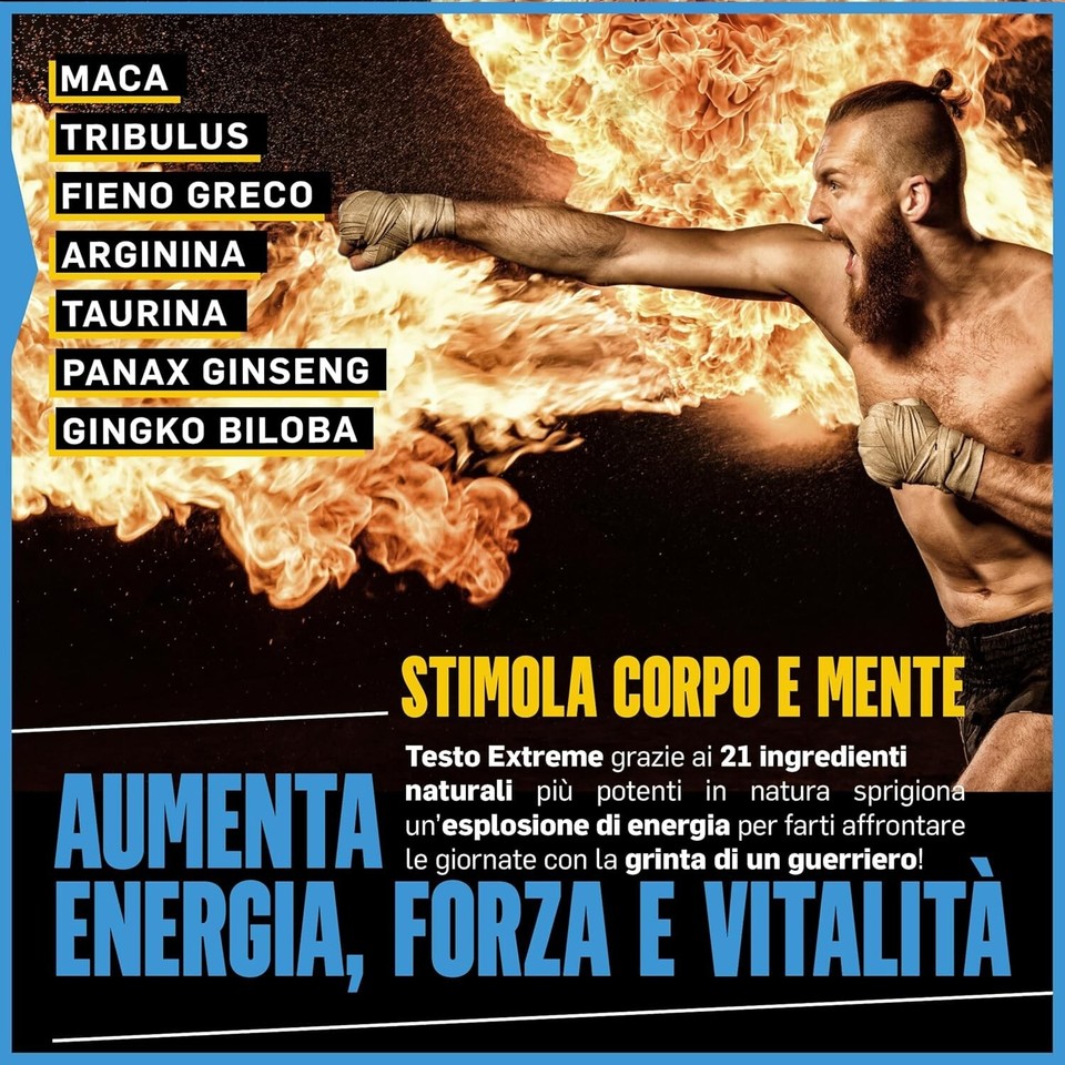 Italian Elite® Testo Extreme 240 caps Maca 8000mg. Booster Stimolante ...