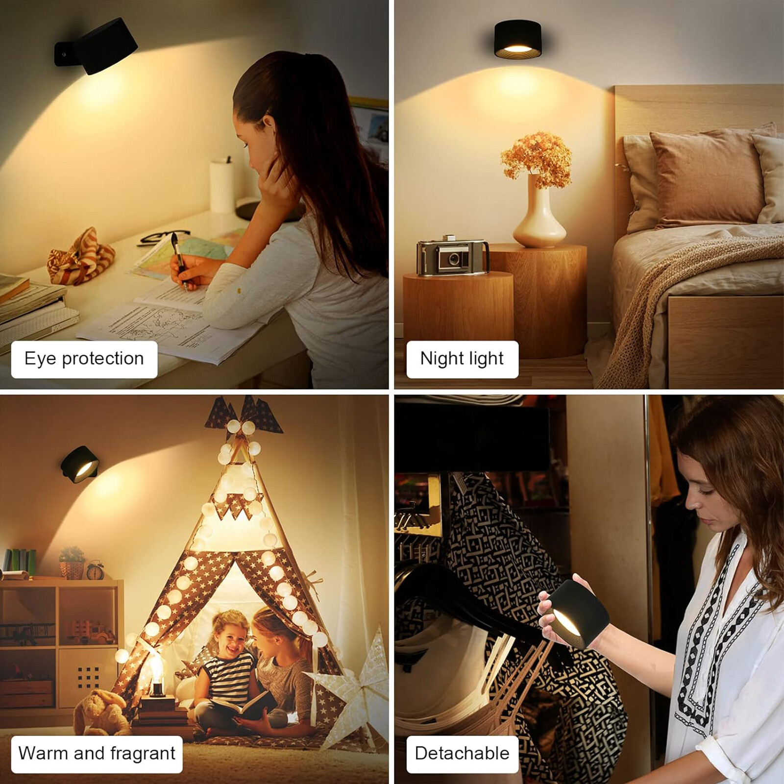 LED Wall Mounted Light Fixture Remote Control RGB Lighting Lamp ...