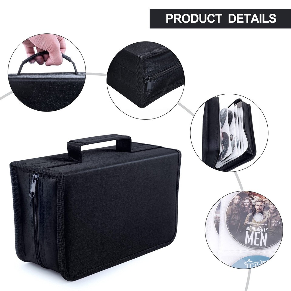 CD/DVD Case Holder, 128 Capacity CD VCD Media Wallet, Storage, Holder ...