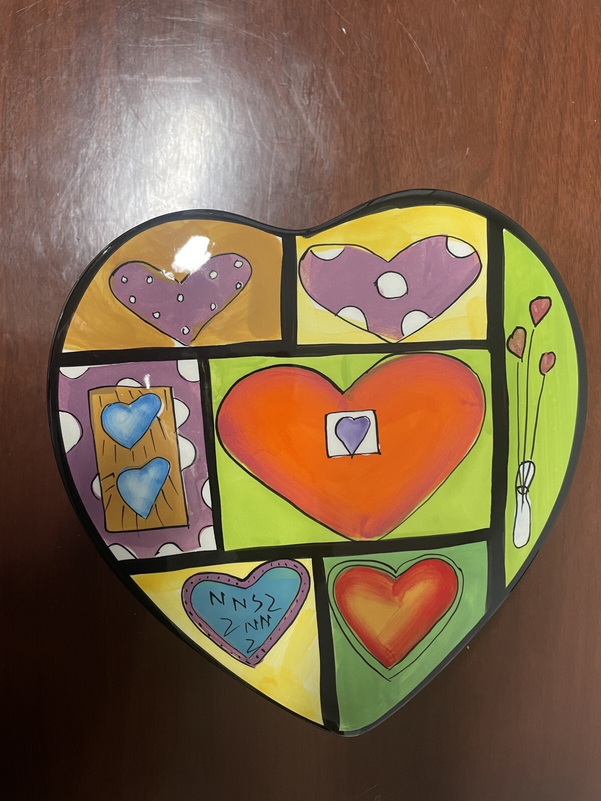 Naylor Designer Hand painted Heart Trinket Ceramic Box 8” | eBay