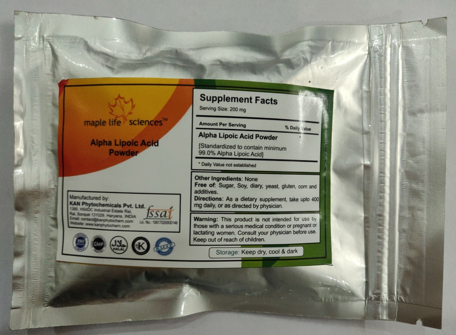 ALPHA LIPOIC ACID Powder 99% Purity Pure & High Quality Antioxidant | eBay