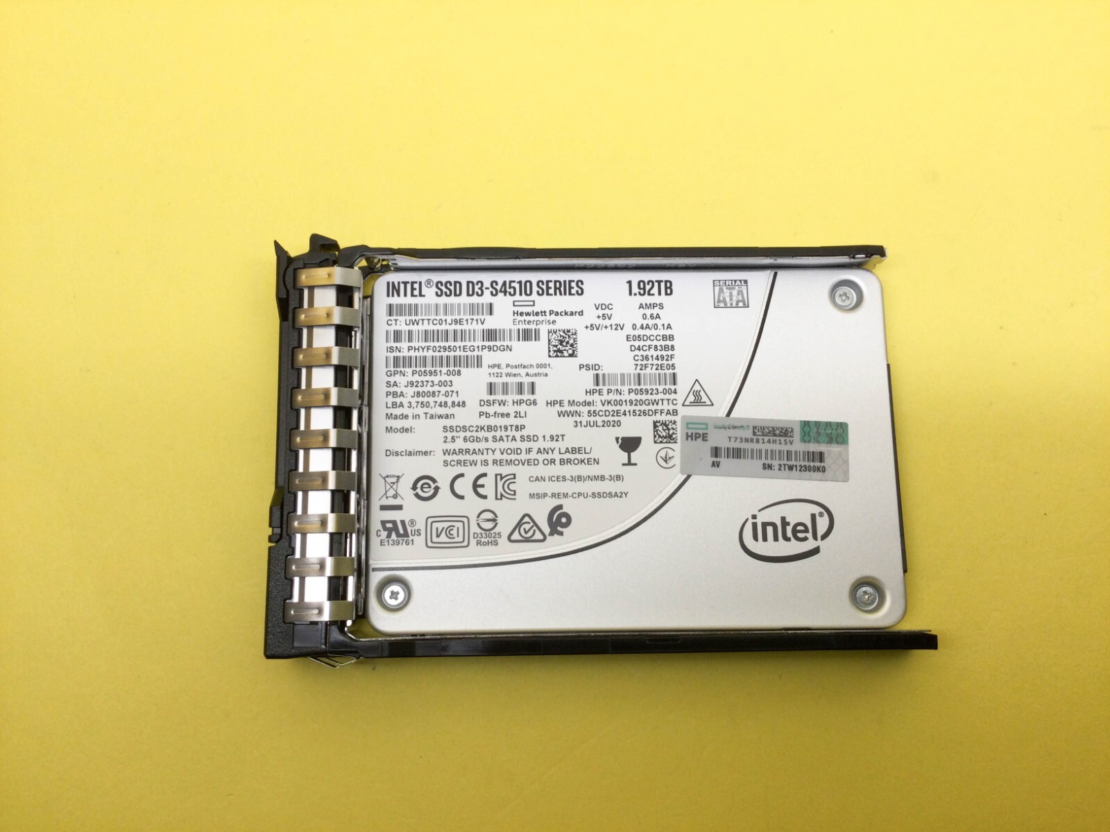 P40543-B21 HPE 1.92TB SATA 6G READ INTENSIVE SFF BC 2.5" SSD P41541-001 ...