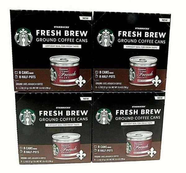 Starbucks Dark Roast Fresh Brew Ground Coffee Cans French Roast - 4 ...
