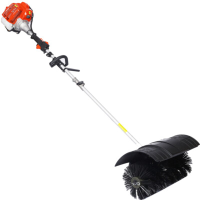 Handheld 2.4HP Power Sweeper 52cc Gas Power Brush Broom Driveway Snow ...