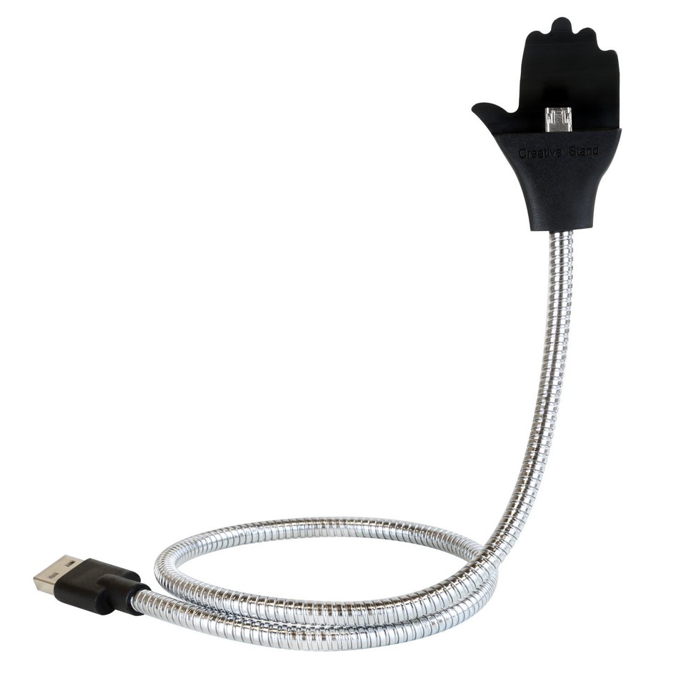 Flexible-Stand-Up-Metal-Cable-Charger-Mount-For Android Micro Devices ...