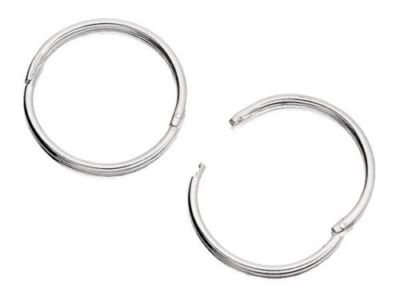 Sterling Silver 925 12mm solid plain hinged sleeper earrings E R J Co ...