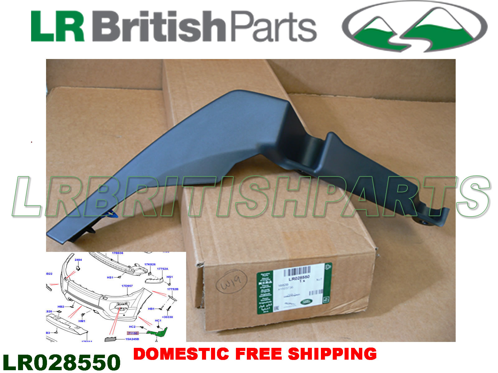 GENUINE LAND ROVER FRONT BUMPER FINISHER RANGE ROVER EVOQUE RH NEW ...