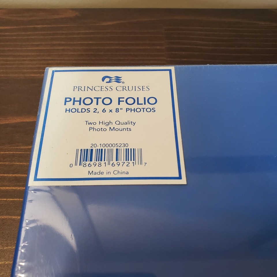 PRINCESS CRUISES PHOTO FOLIO HOLDS 2, 6 X 8 PHOTOS BRAND NEW IN PLASTIC ...