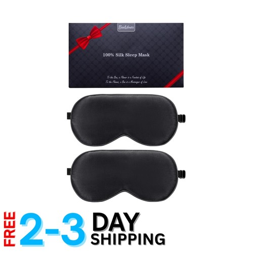 Travel-Friendly Silk Eye Masks Set - Adjustable and Breathable for Deep ...