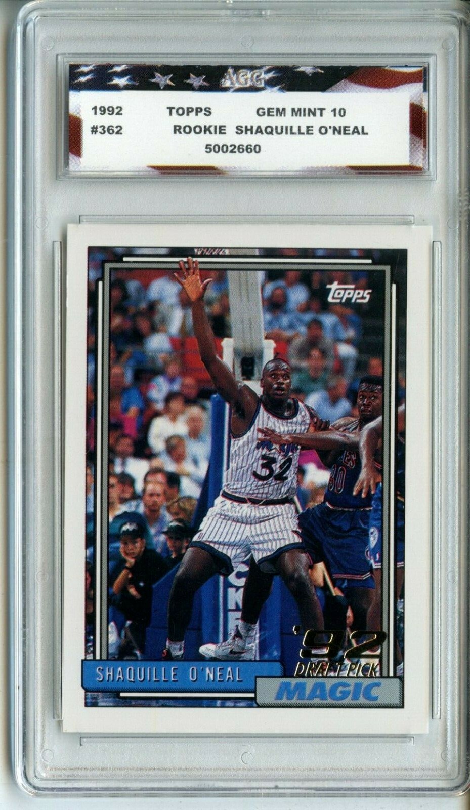 1992 Topps #362 Shaquille O'Neal Shaq Rookie Card AGC 10 Gem Mint ...