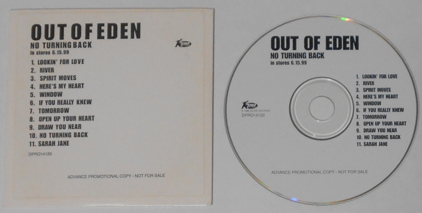 Out of Eden - No Turning Back - U.S. promo cd, card cover | eBay