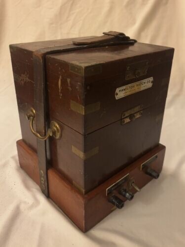 Hamilton Model 21. "Break-Circuit" Ships Marine Chronometer Box, Ultra ...