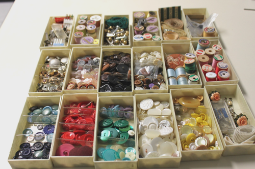 Vintage Lot of Sewing Notions Buttons Thread Needles Pins | eBay