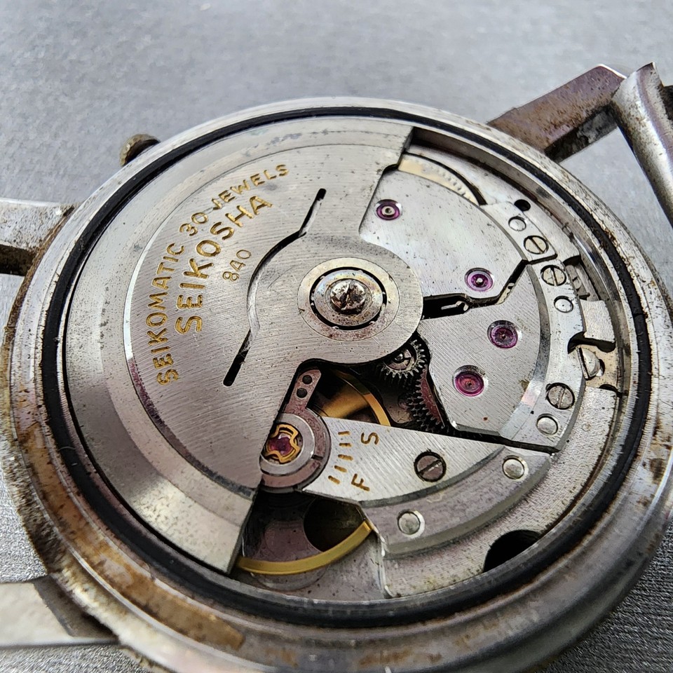 Seiko Seikomatic Slimdate Watch Men 37mm White Dial Steel Date 840 NO ...